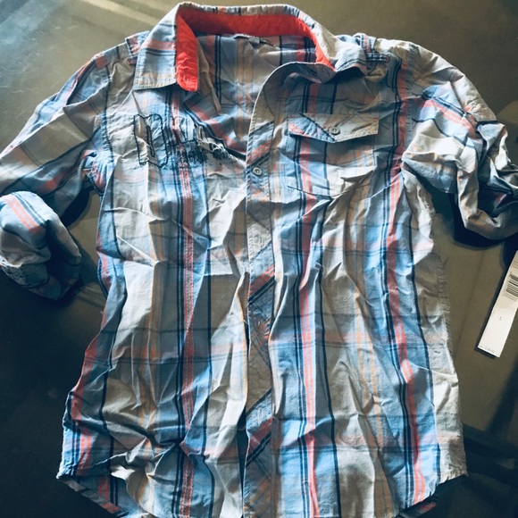 Dkny | Shirts & Tops | Boys Large Dkny Plaid Shirt Casual Button Down ...